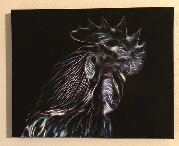 Ayam Cemani Rooster Version 2 – The Heidaway Art Gallery